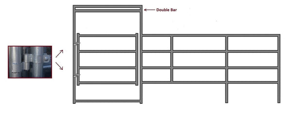24'W x 5'H Corral Gate Panel 4-Rail 1-5/8" – Rarin to Go Corrals