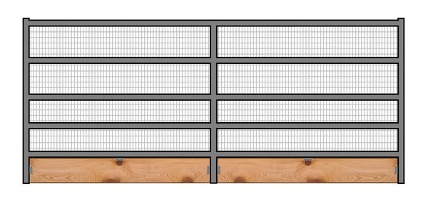 12'W x 6'H Welded Wire Corral Panel 5-Rail 1-7/8 W/ Wood Base – Rarin ...