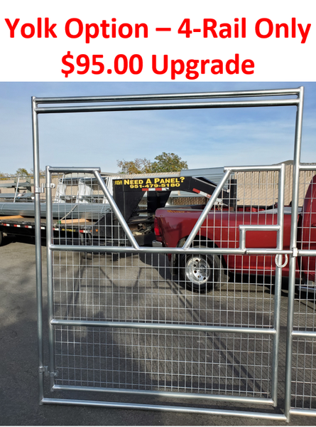 12'W x 6'H Welded Wire Corral Panel W/ Gate 4-Rail 1-5/8 W/ Wood Base ...
